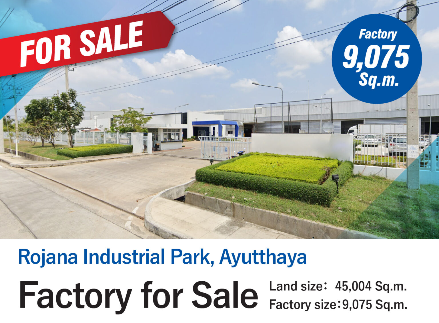 Rojana Industrial Park, Ayutthaya -Factory for Sale - GDM THAILAND